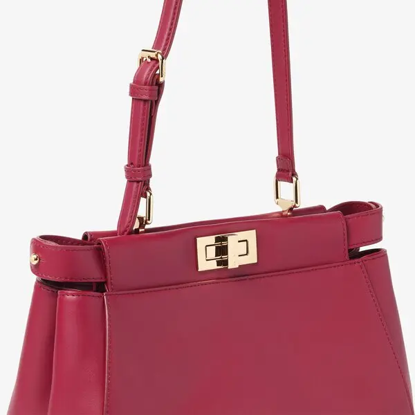 Fendi My Peekaboo Small Dark Red Leather Bag